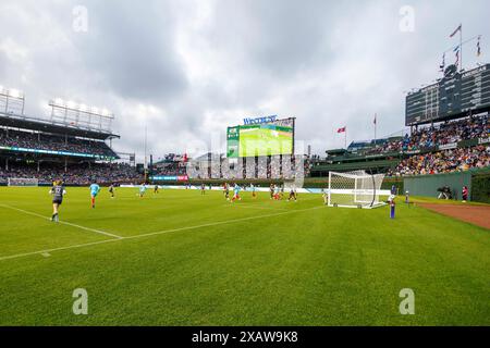 Chicago, Illinois, USA. 08th June, 2024. Bay FC players celebrate goal ...