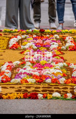 A beautiful arrangement of colorful hand-made soaps in a marketplace ...