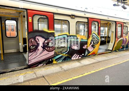 It's like the 1980s again - graffiti art on the London Underground tube ...