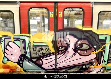 It's like the 1980s again - graffiti art on the London Underground tube ...