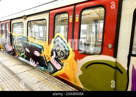 It's like the 1980s again - graffiti art on the London Underground tube ...