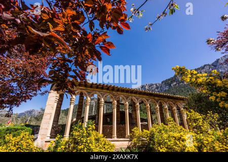 Miramar Monastery, 13th century Gothic arches of the former convent of ...