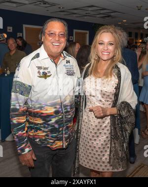 Larry Wohl and Leesa Rowland attends the Leesa Rowland Cover Party for ...