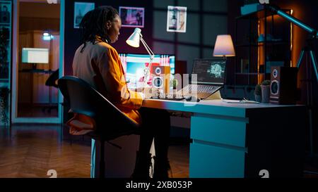 African American Woman Programmer. Girl Coding On Computer Stock Photo ...