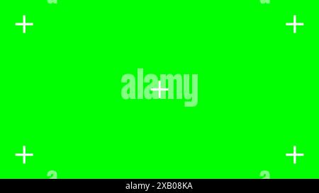 Greenscreen background with white tracking cross marks. Chromakey ...