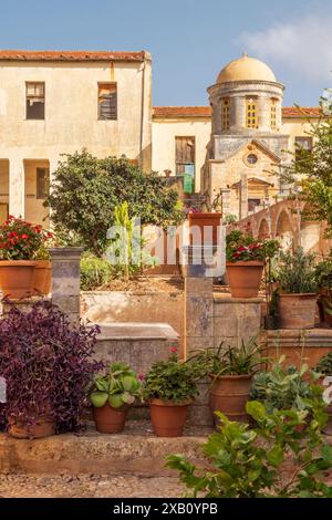 Europe, Greece, Crete, Akrotiri. Agia Triada (Holy Trinity) Monastery ...