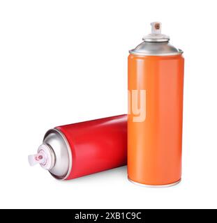 Two spray paint cans isolated on white Stock Photo - Alamy