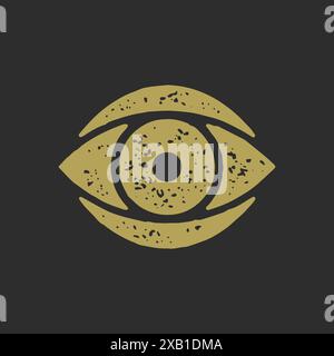 Golden Eye Symbol Vector Sign Illustration in black background with ...