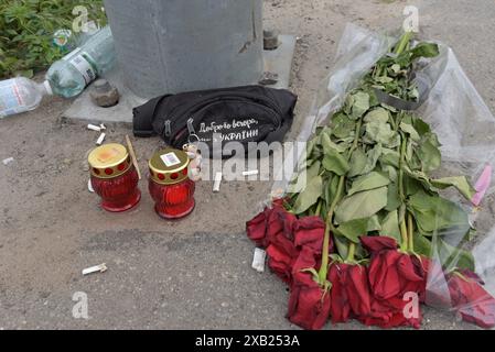 Flowers and tributes at the Epicentre K store in Kharkiv after Russian ...
