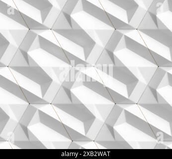 Geometric 3d pyramid shape wall facade design of a building in Segovia ...