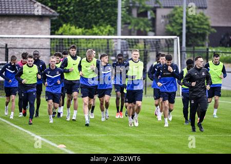 FCV Dender players pictured in action during a training session of ...