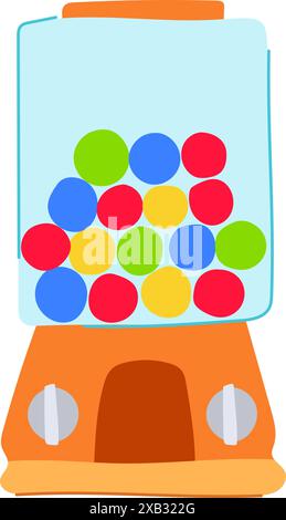 draw lotto ball machine cartoon vector illustration Stock Vector Image ...
