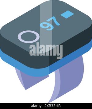 Illustration of a digital pulse oximeter displaying spo2 levels at 95 ...
