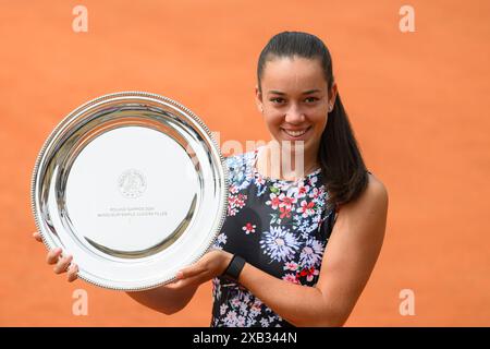 Double junior Roland Garros winner Tereza Valentova poses with her ...