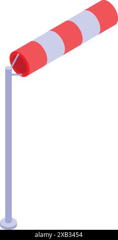Red and white windsock showing wind direction and strength Stock Vector ...
