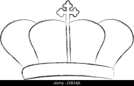Chalk draw elegant royal crown. Royal imperial coronation symbol ...
