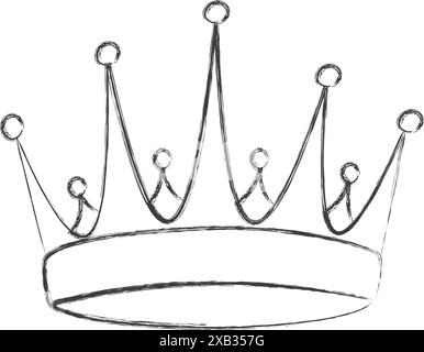 Chalk draw elegant royal crown. Royal imperial coronation symbol ...