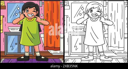 Dental Care Child with Sparkling Teeth Clipart Stock Vector Image & Art ...