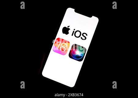 In this photo illustration, an Apple Siri AI logo is seen displayed on ...