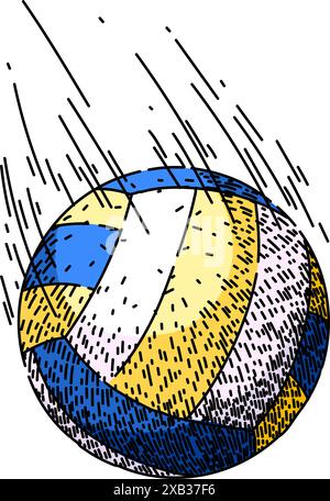 beach volleyball ball sketch hand drawn vector Stock Vector Image & Art ...
