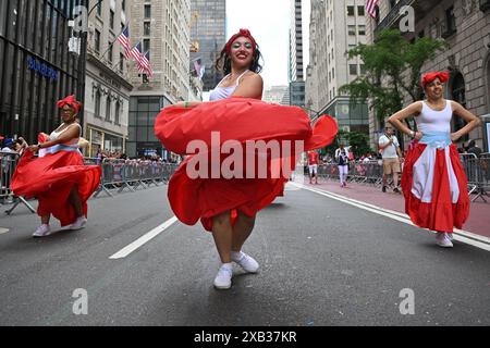 People march in the National Puerto Rican Day Parade on June 09, 2024 ...