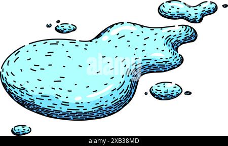 liquid water puddle sketch hand drawn vector Stock Vector Image & Art ...