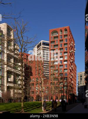 Red brick facade and arches of ground level. Cadence - King's Cross ...