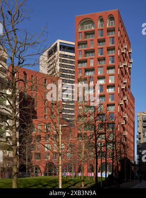 Red brick facade and arches of ground level. Cadence - King's Cross ...