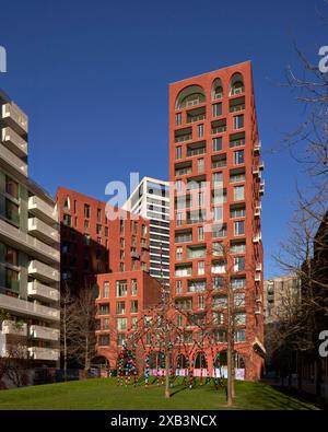 Red brick facade and arches of ground level. Cadence - King's Cross ...