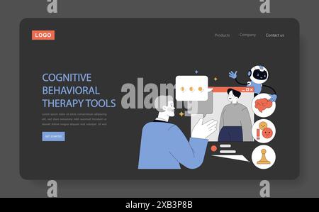 AI in Psychology concept. A user engages with digital phenotyping tools for mental health ...