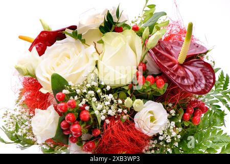 Bunter Blumenstrauß Schöner bunter Blumenstrauß in den Farben rot und ...