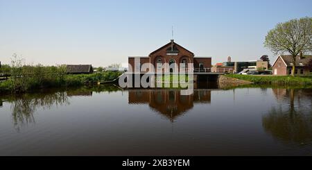 Wisboom pumping station at Kinderdijk World Heritage Site in the ...