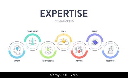 Expertise framework infographic diagram chart banner with illustration ...