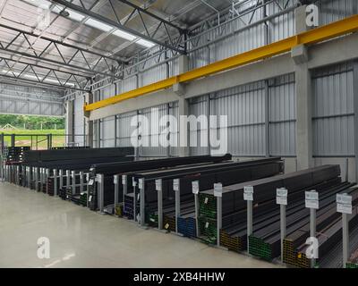 A big warehouse packed with numerous metallic nets and profile Stock ...