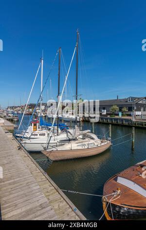 Bogense on the Kattegat, harbour with fishing boats and yachts ...