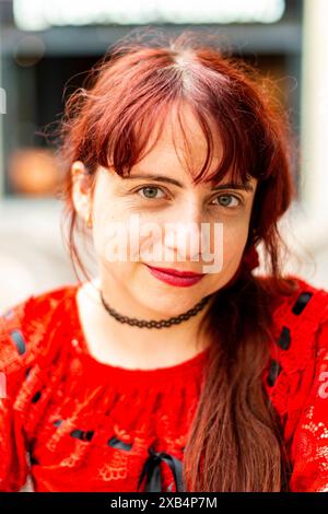 Amsterdam, Netherlands. Portrait of a young, redhaired woman Stock ...