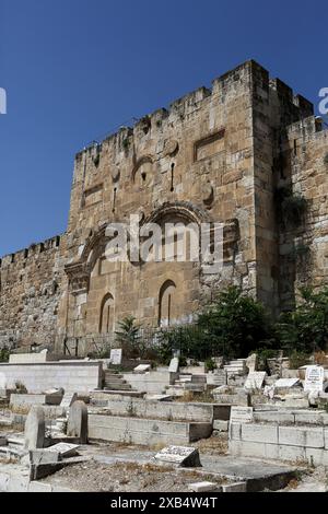 Blocked Golden Gate or Gate of Mercy from inside the Temple Mount ...
