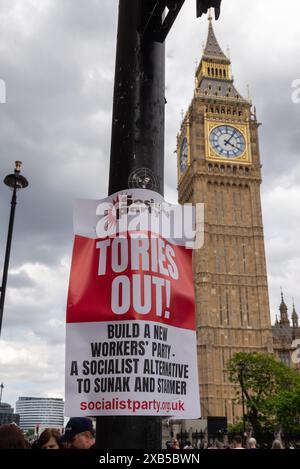 Tories out poster in Westminster outside the Houses of Parliament ...