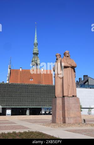 Statue to honour the Red Latvian Riflemen outside the Soviet Occupation ...
