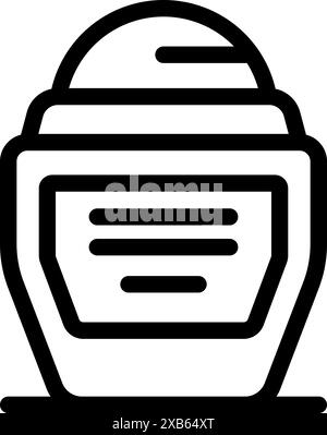 Simple line drawing of a deodorant stick, evoking freshness and ...