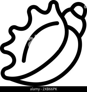 Simple line drawing of a seashell evoking beachcombing and ocean life ...