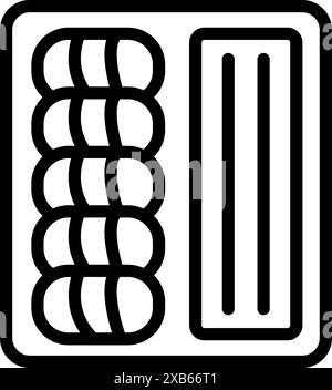 Simple line drawing of a lunchbox, perfect for representing packed ...