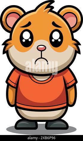 Sad hamster with a white background,,vector illustration Stock Vector ...
