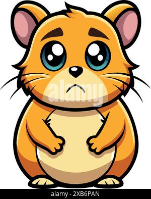 Sad hamster with a white background,,vector illustration Stock Vector ...