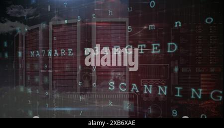 Digital interface showing Malware Detected and Scanning messages Stock ...