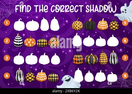Find correct Pumpkin shadow educational game for kids. Shadow matching ...