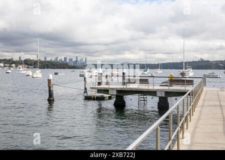 View from Watsons Bay across Sydney harbour to the city and Sydney city ...