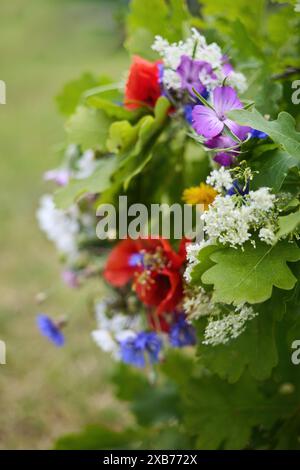 Vibrant Midsummer Floral Wreath. Midsummer, Solstice, day, bouquet ...