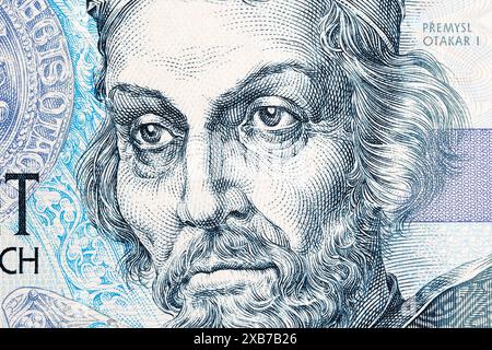 Ottokar I of Bohemia portrait from Czech money - Koruna Stock Photo - Alamy