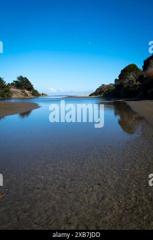 Waikawa Stream estuary, Waikawa Beach, Horowhenua, North Island, New ...